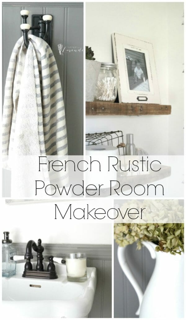 French Rustic Powder Room Makeover - Seeking Lavender Lane