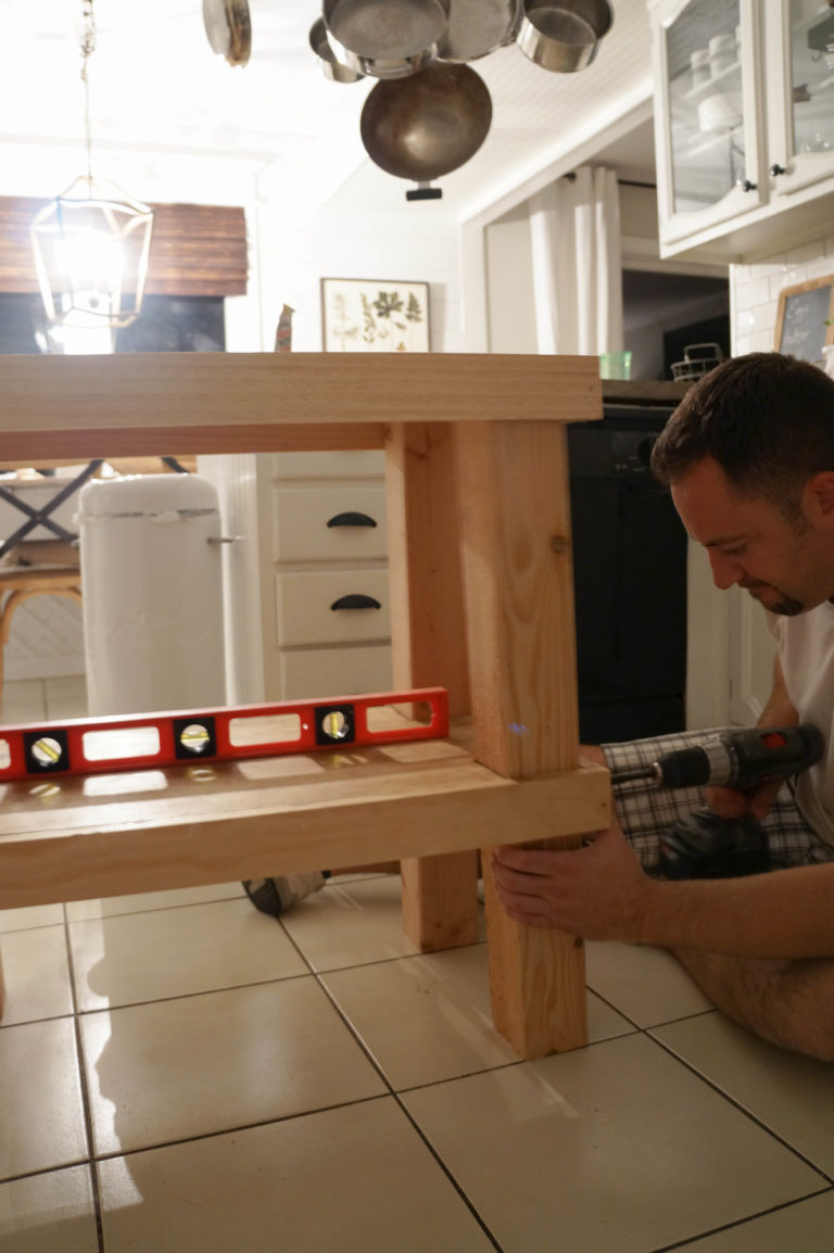 Kitchen Cart: DIY Rustic Cart with Marble Top - Seeking Lavender Lane