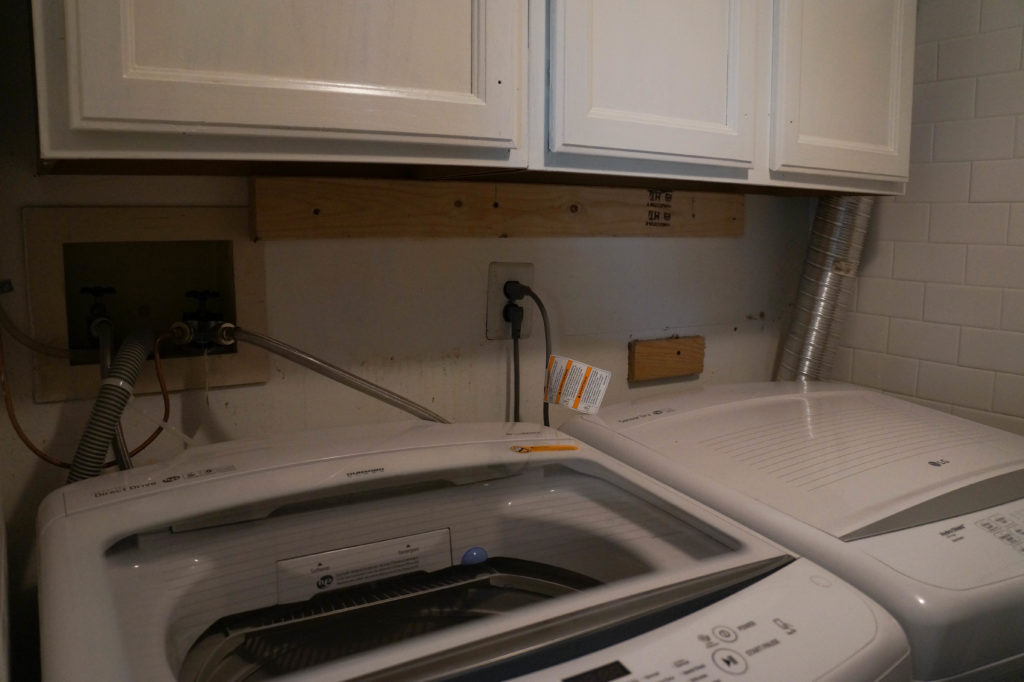 How to Hide Ugly Laundry Room Pipes - Seeking Lavender Lane