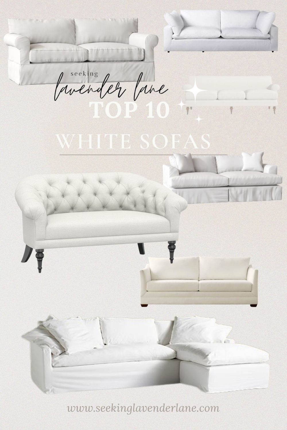 Top 10 White Sofas - Seeking Lavender Lane