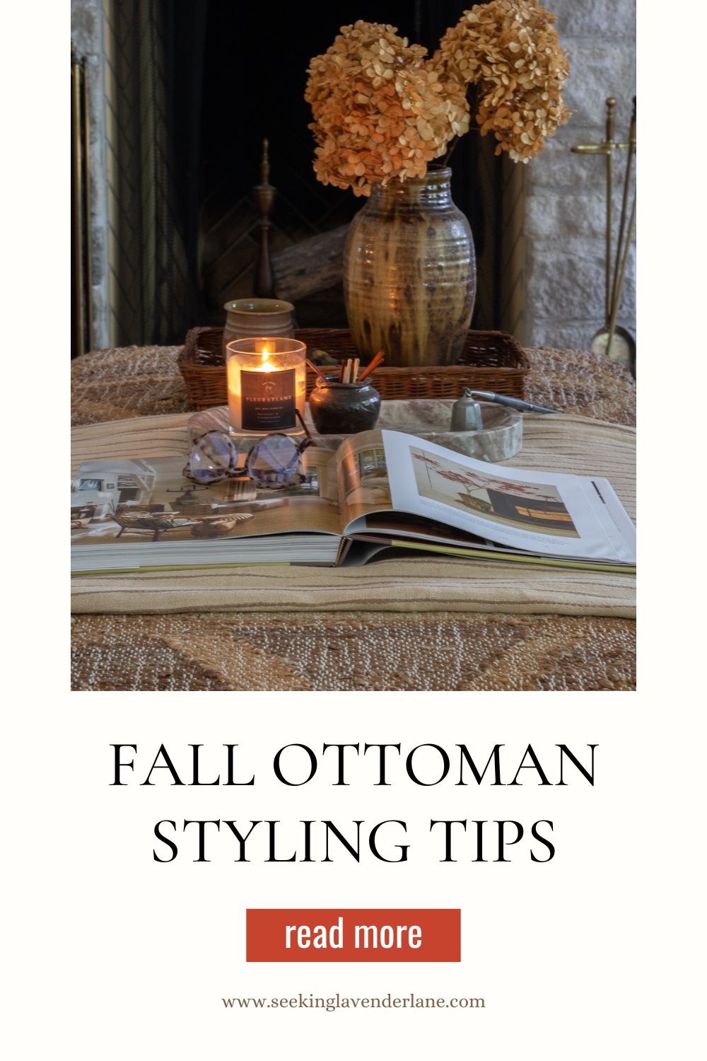 Fall Ottoman Styling - Seeking Lavender Lane