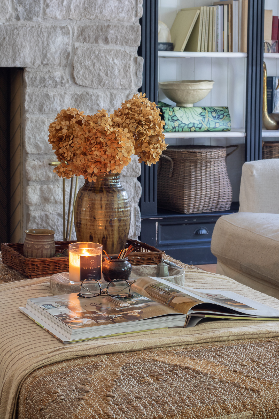 Fall Ottoman Styling - Seeking Lavender Lane