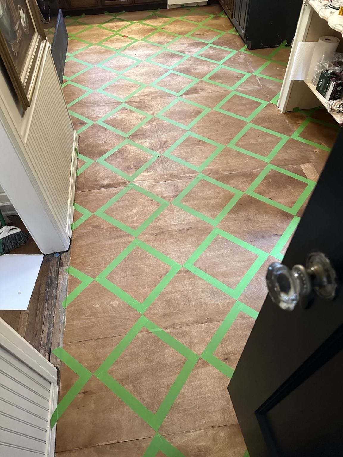 DIY Plywood Harlequin Floors - Seeking Lavender Lane