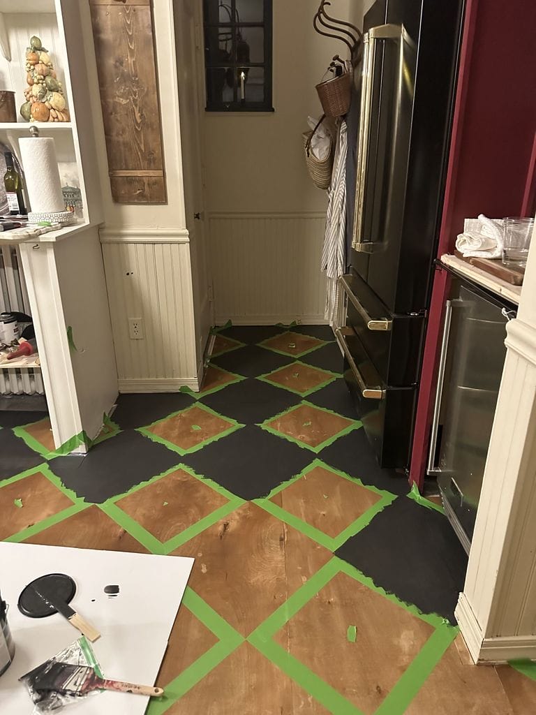 DIY Plywood Harlequin Floors - Seeking Lavender Lane