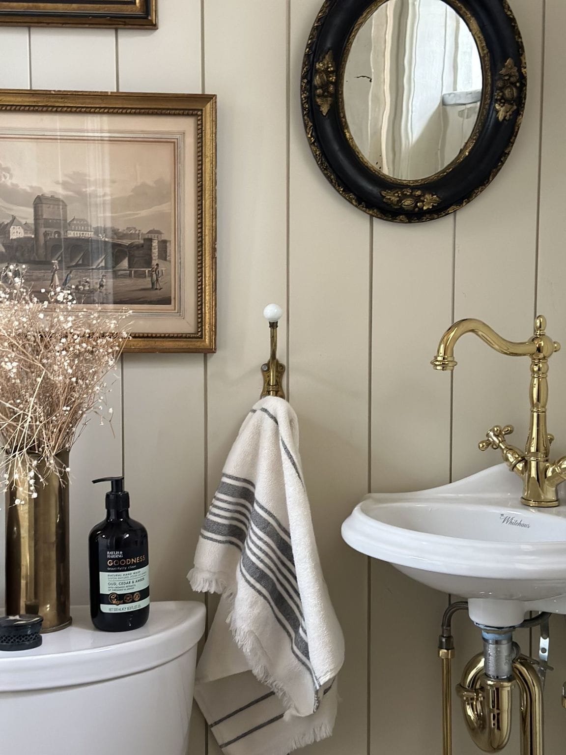 Tiny English Cottage Style Powder Room Makeover - Seeking Lavender Lane