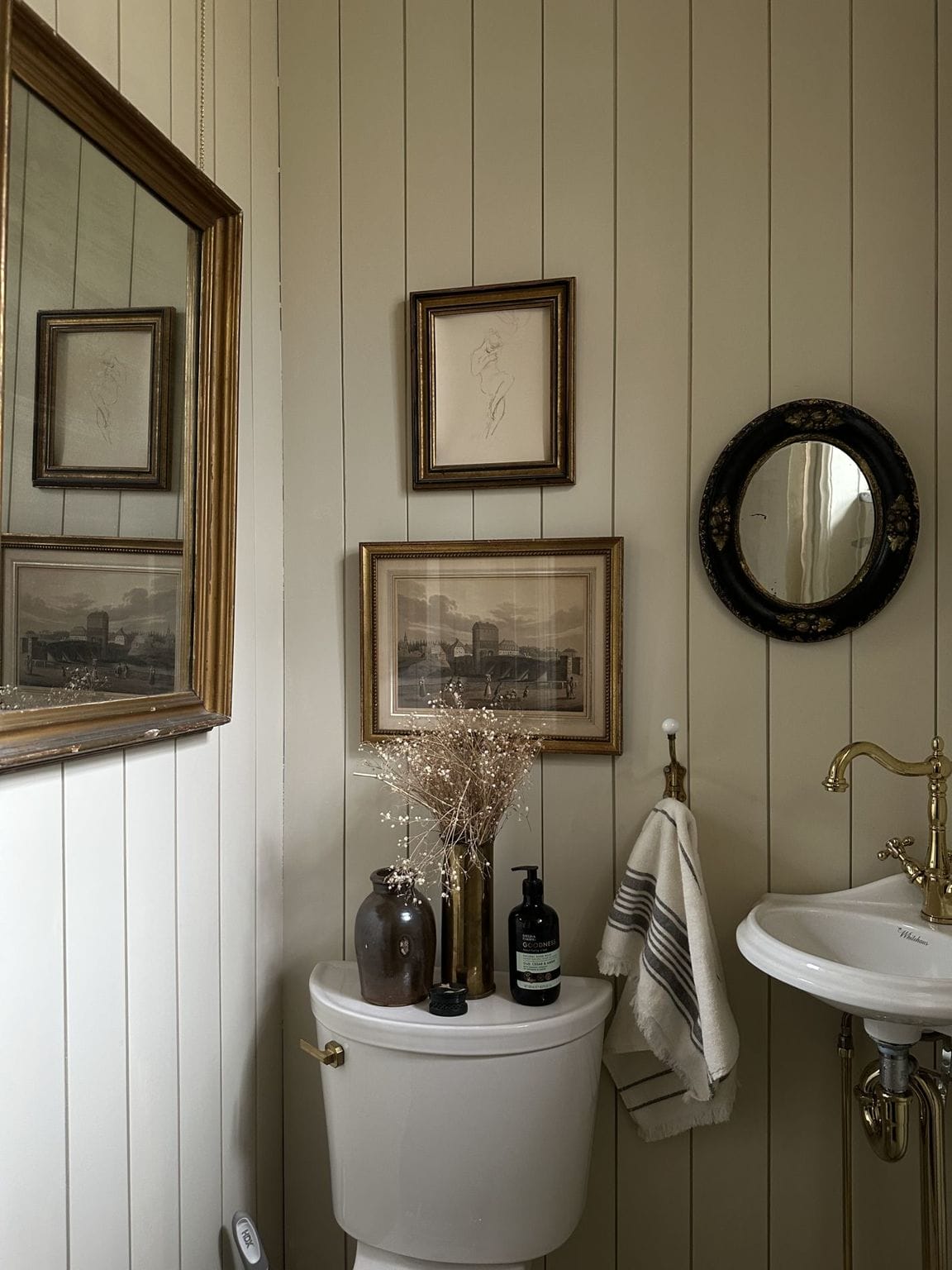 Tiny English Cottage Style Powder Room Makeover - Seeking Lavender Lane