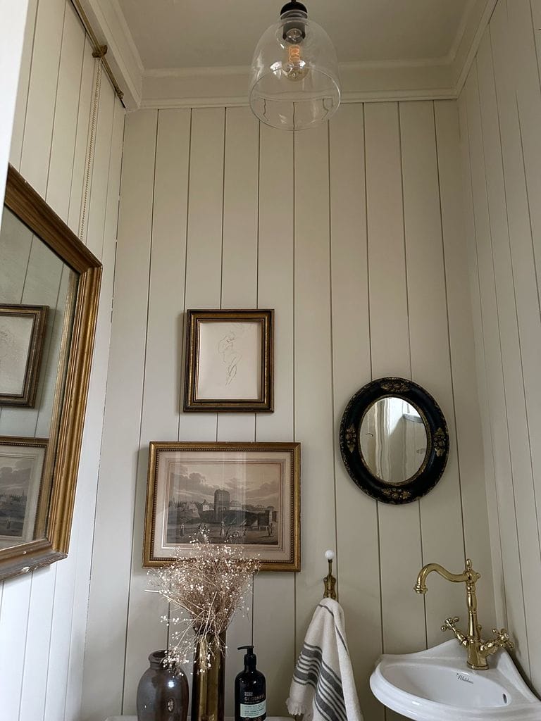 Tiny English Cottage Style Powder Room Makeover - Seeking Lavender Lane