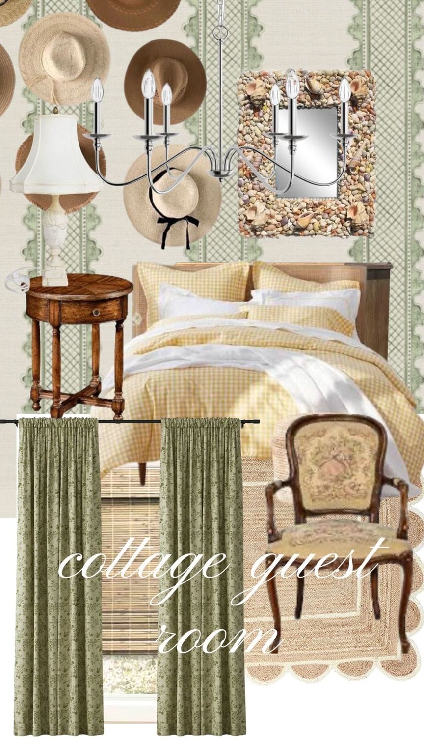 Guest Room Cottage Style Design Boards - Seeking Lavender Lane